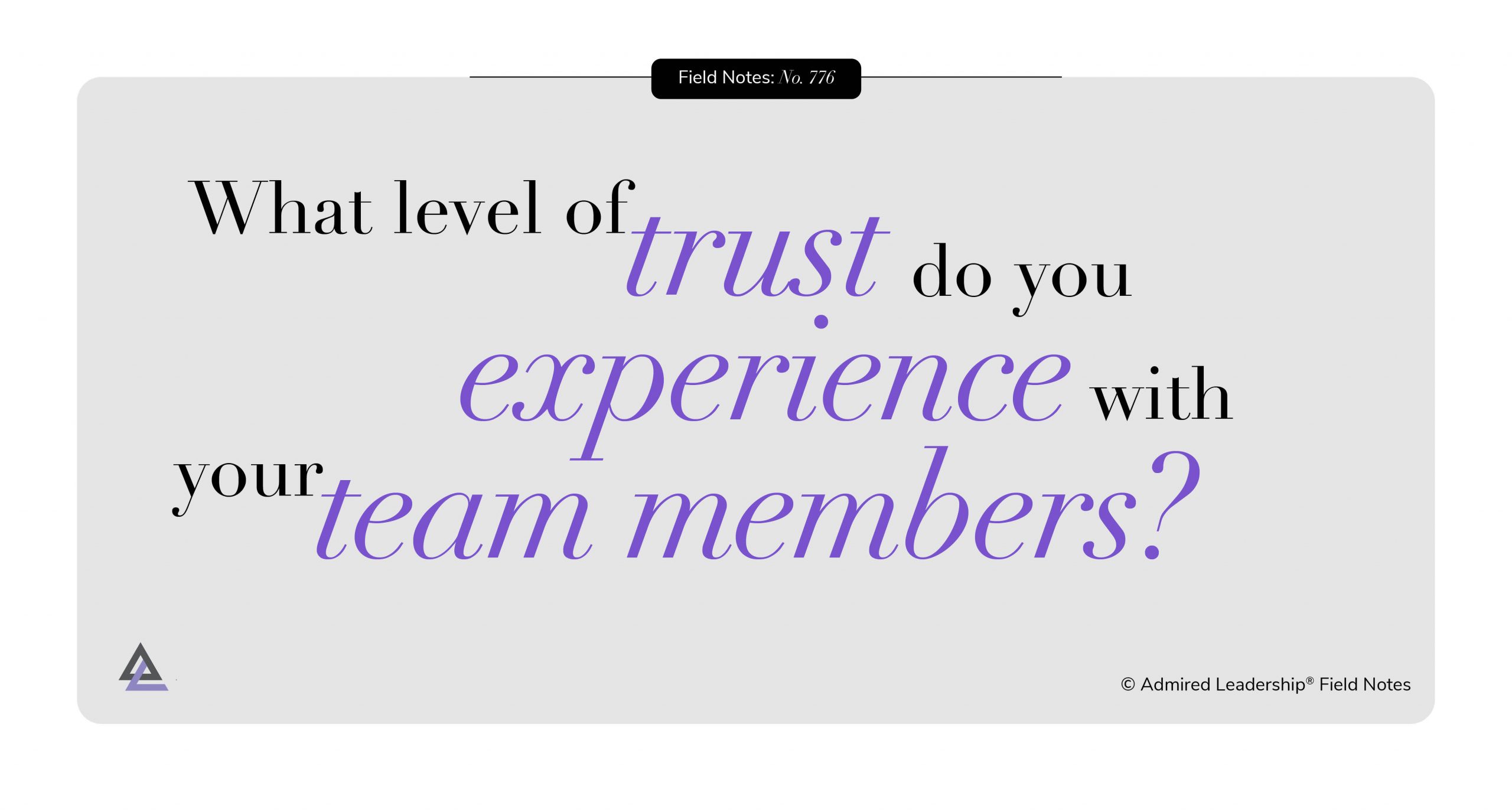 The Five Levels of Trust – Admired Leadership