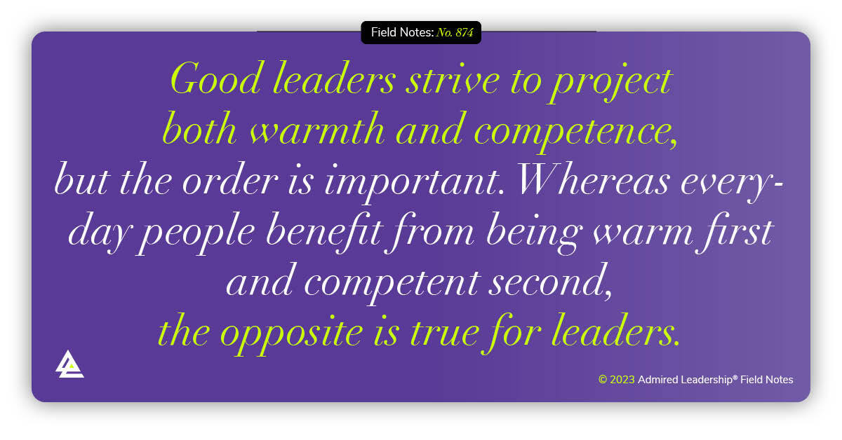 The Order of Warmth and Competence for Leaders – Admired Leadership