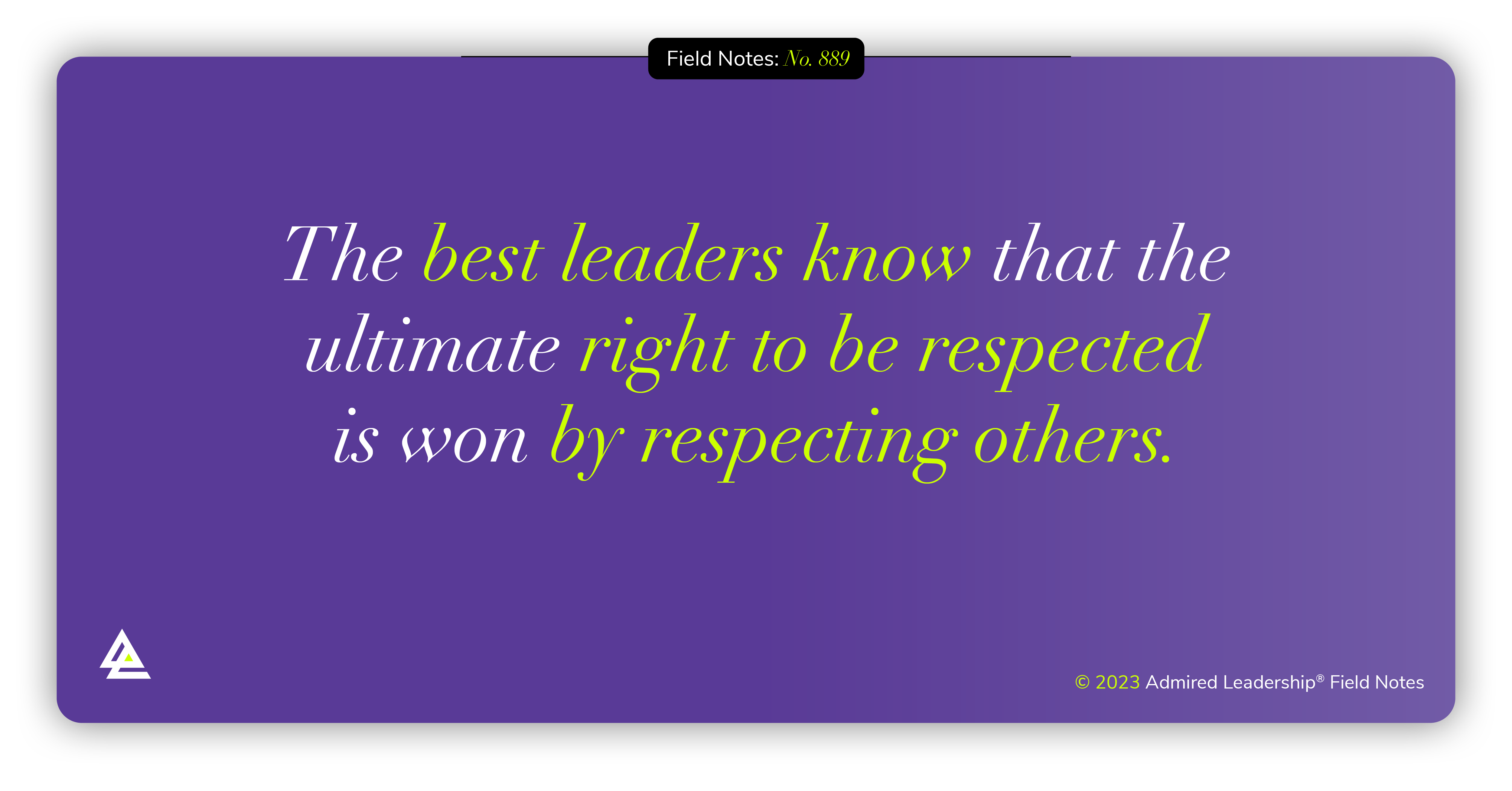 A Salute Returning a Salute – Admired Leadership