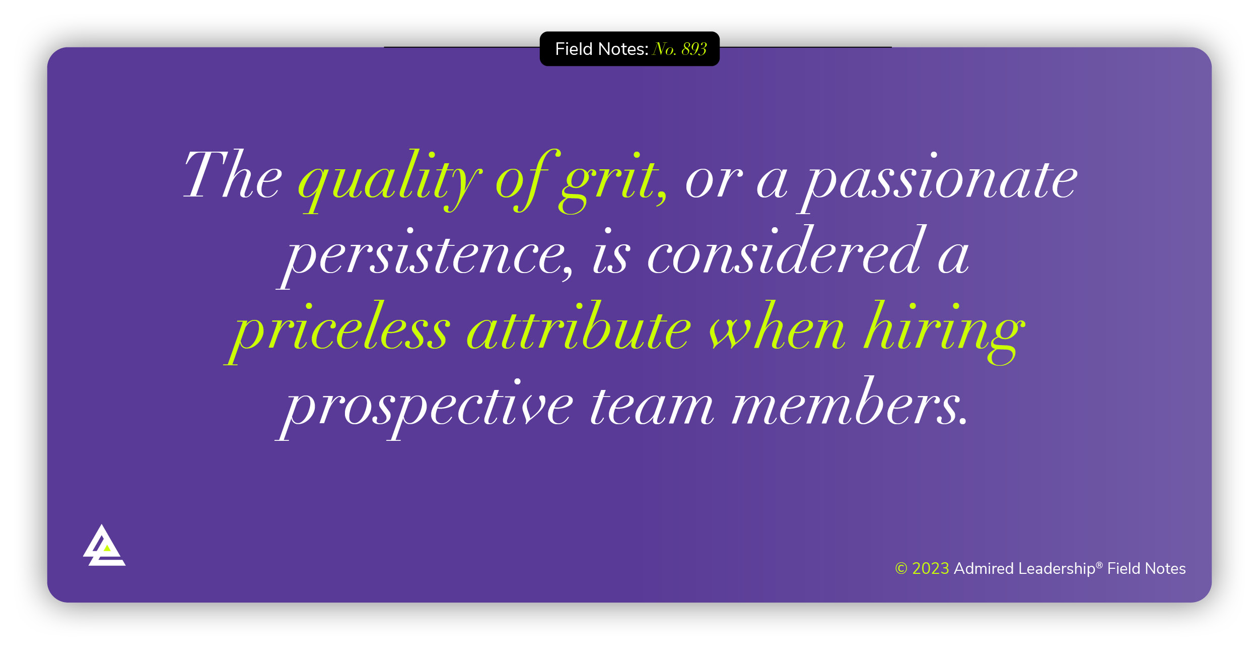 Testing for Grit – Admired Leadership