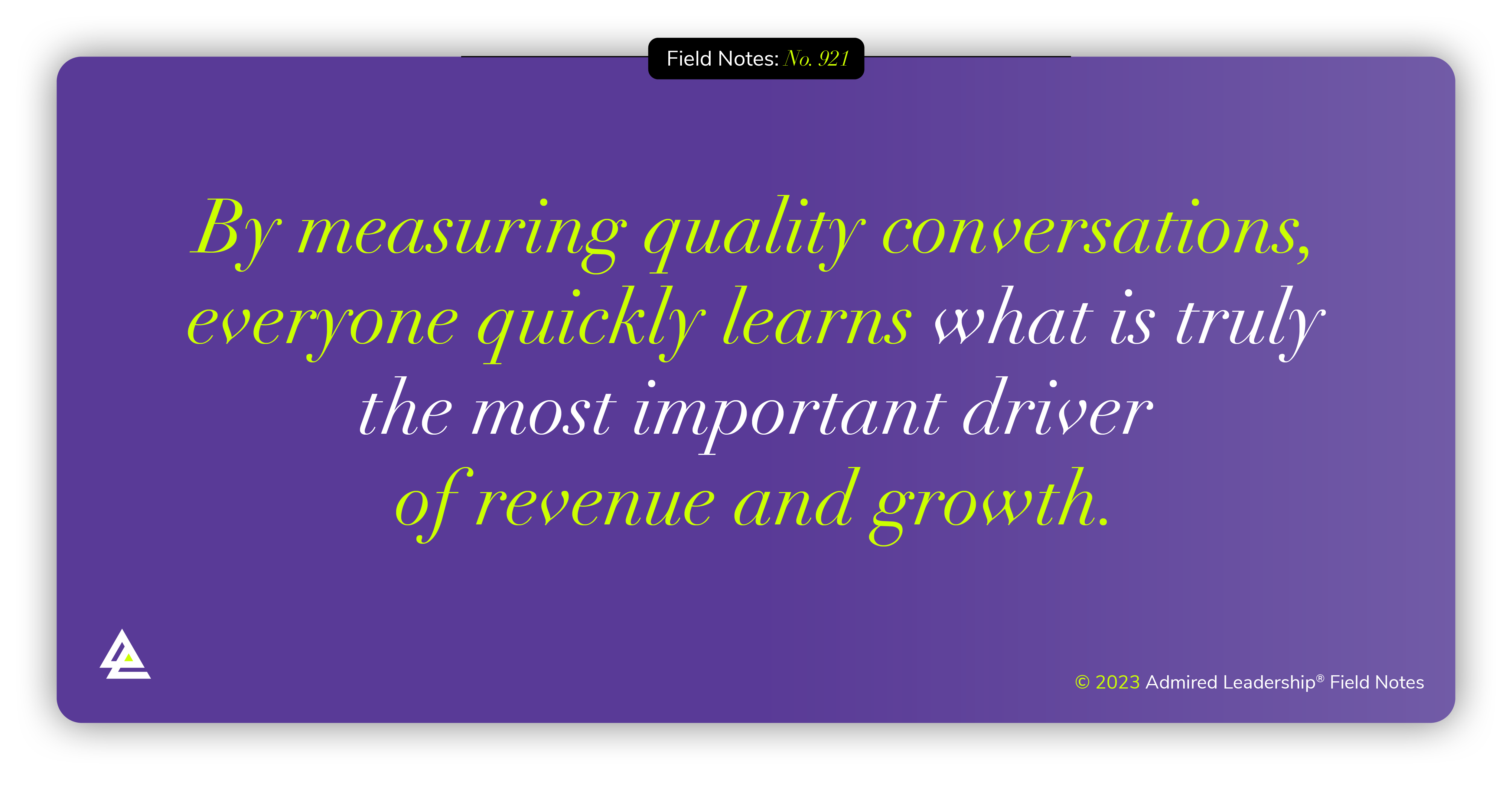 Track Conversations Before Sales Growth – Admired Leadership